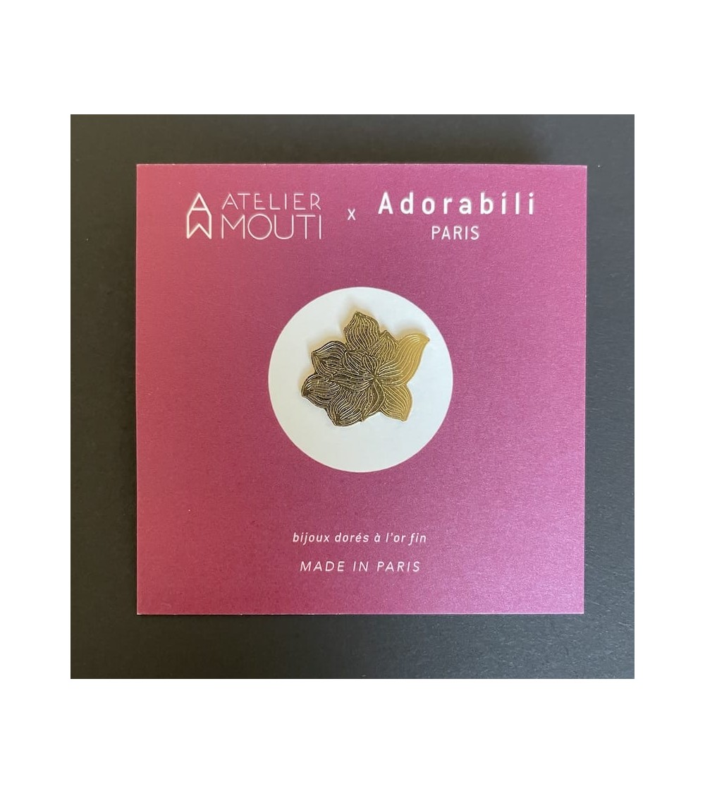 Pin's doré à l'or fin - Fleur x Atelier Mouti - Adorabili Paris