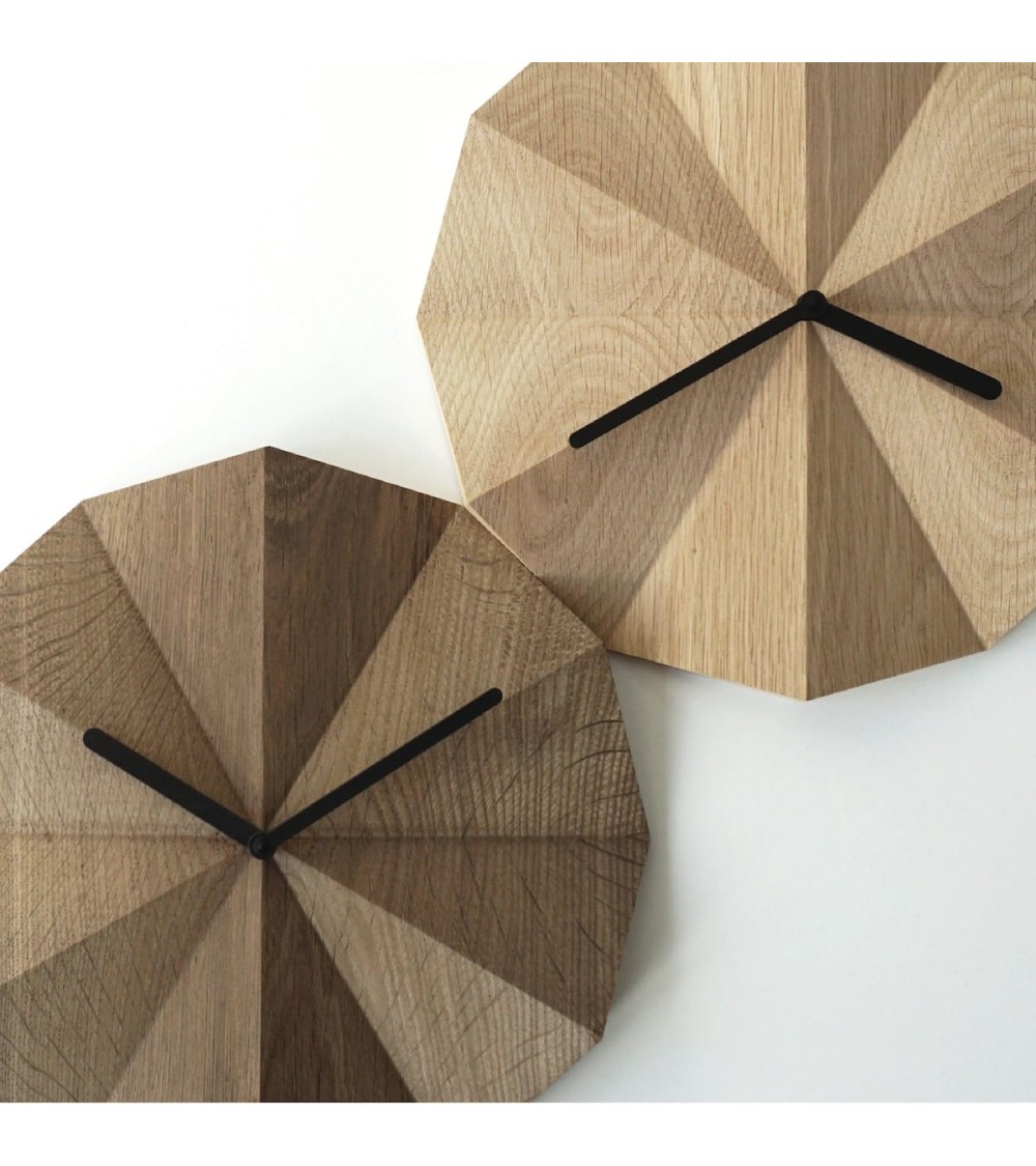 Modern Wooden Wall Clock - Delta Clock Smoked Oak - LAWA DESIGN